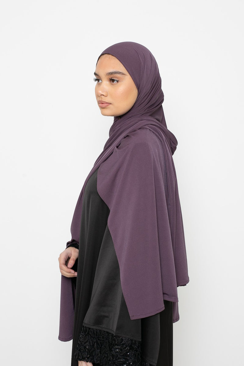 Hijab Jersey premium prune marronné – Chic & Modesty