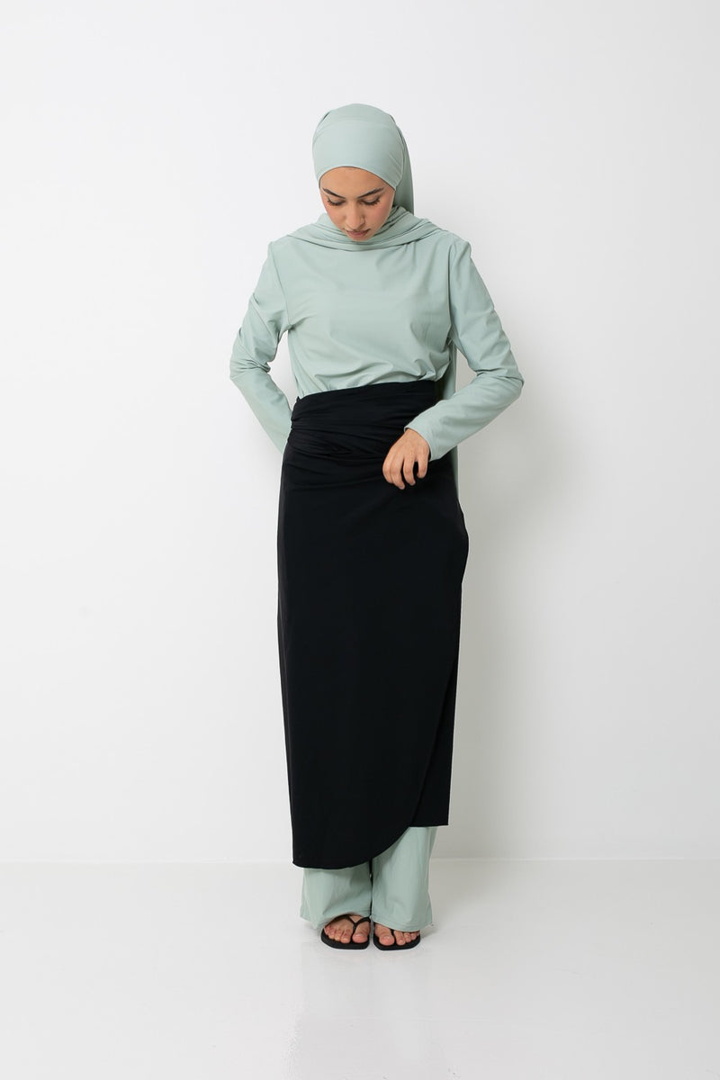 Black tie-up burkini pareo – Chic & Modesty